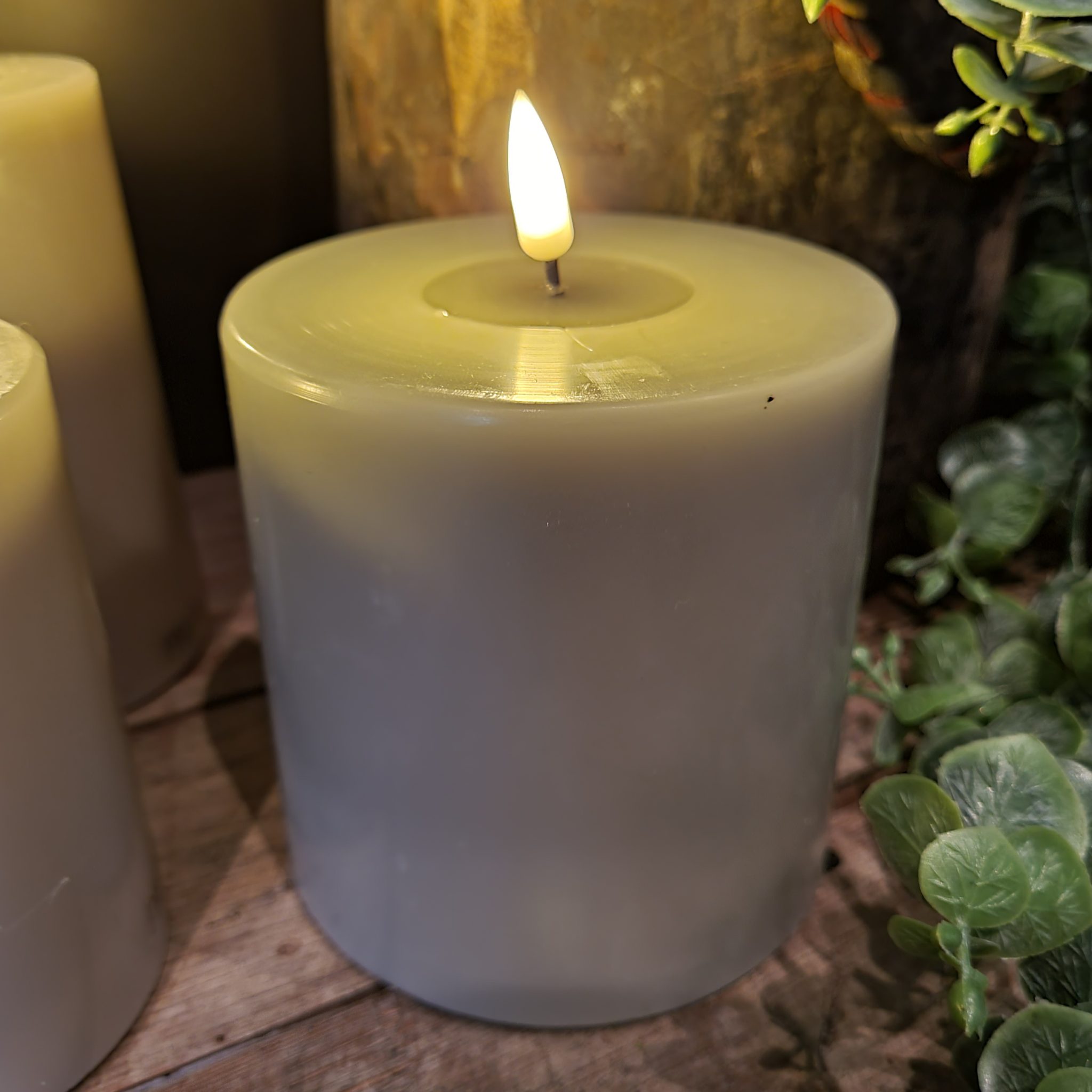 Led wax kaars. Sand. 10x10cm. - Huisvolsfeer