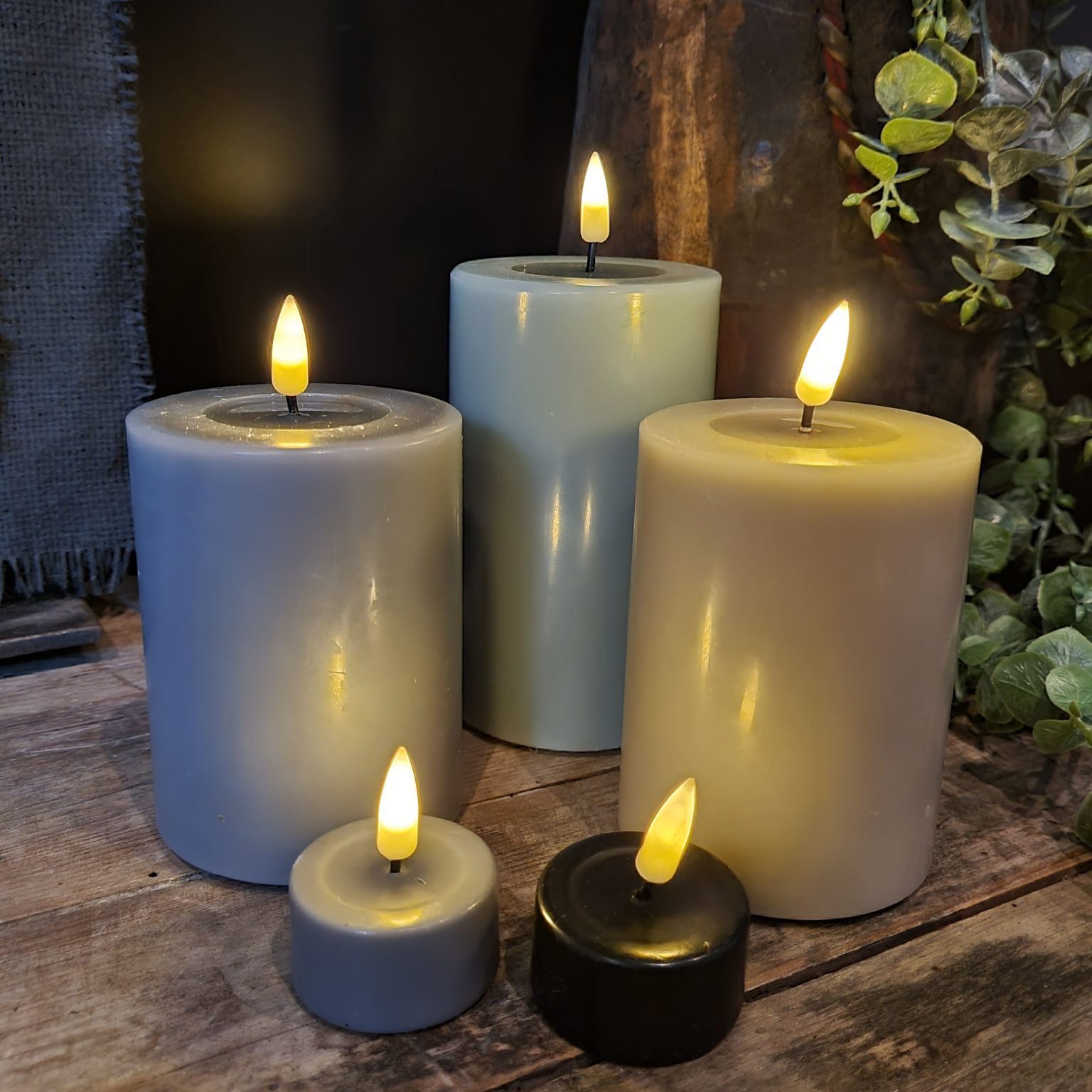 Led wax kaars. Sand. 10x10cm. - Huisvolsfeer