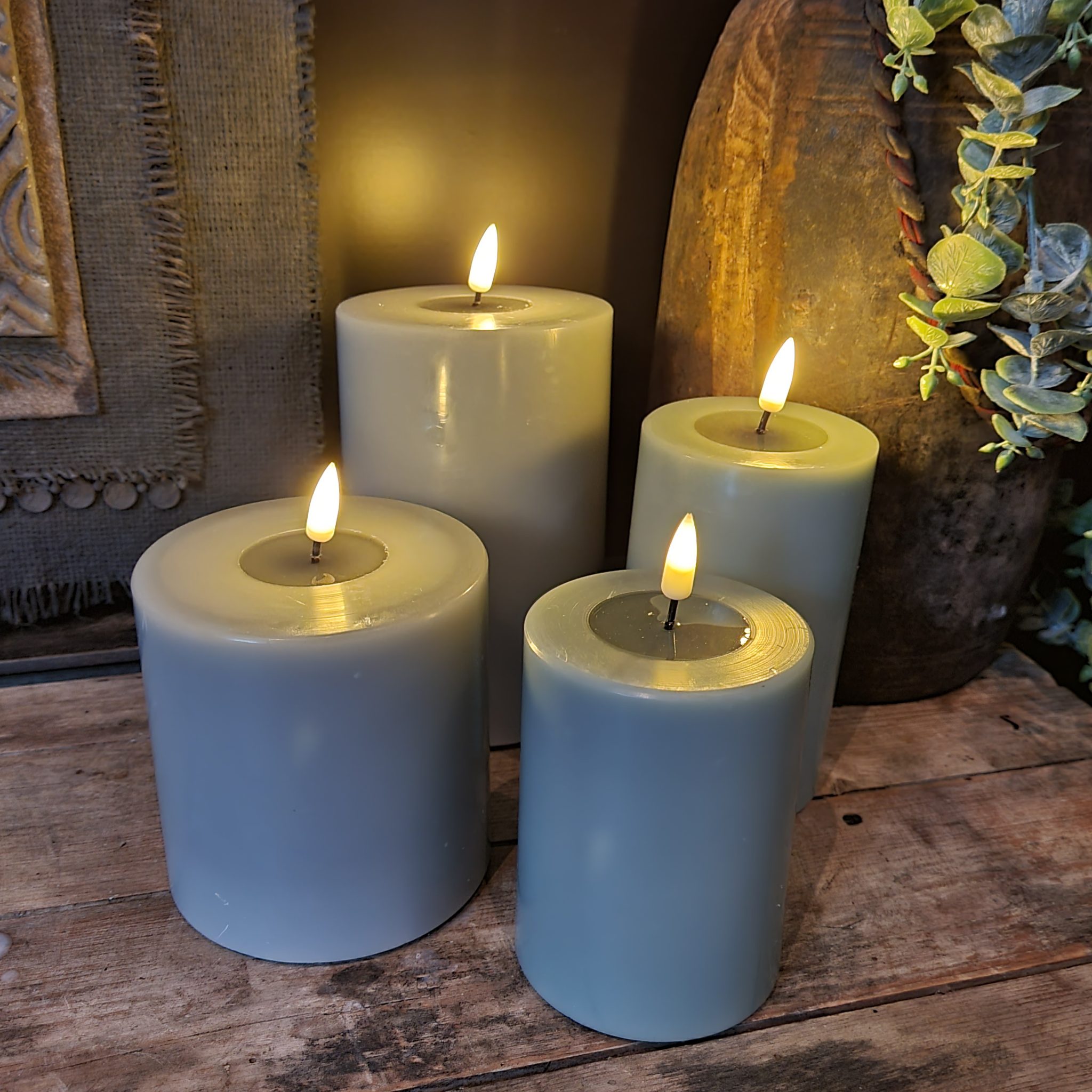Led wax kaars. Sand. 10x10cm. - Huisvolsfeer