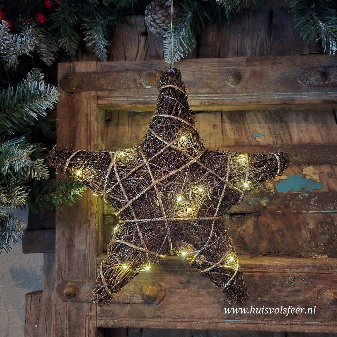 Kerst Ster met LED Verlichting || 30 cm. - Huisvolsfeer